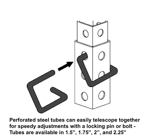 Telescoping Steel Perforated Square Tube 2-1/4" | Online Metals Store